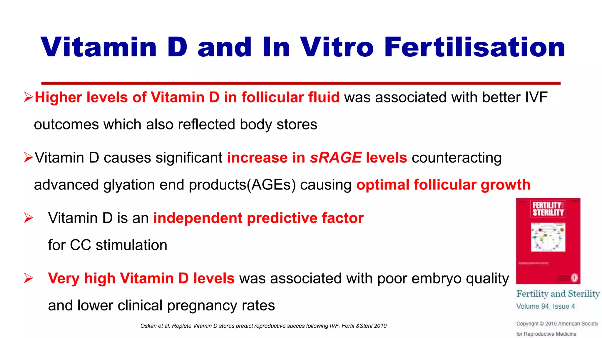 Role of Vitamin D in Infertility | PPTX