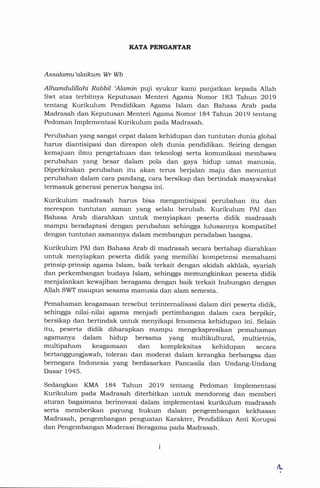 Kma nomor 184 tahun 2019 tentang pedoman implementasi kurikulum pada madrasah | PDF