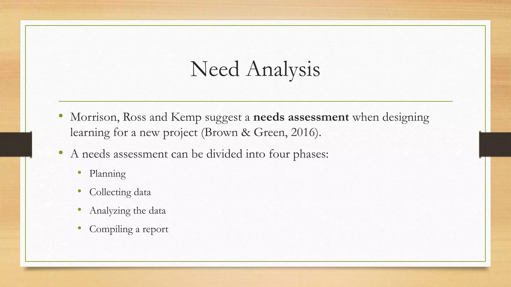 Needs Analysis in Instructional Design | PPTX