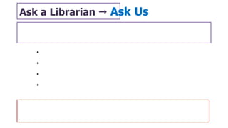 [Km] ask a librarian service | PPTX
