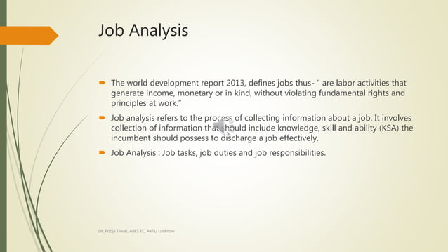 KMB202 (HRM) unit 5- Job analysis | PPT
