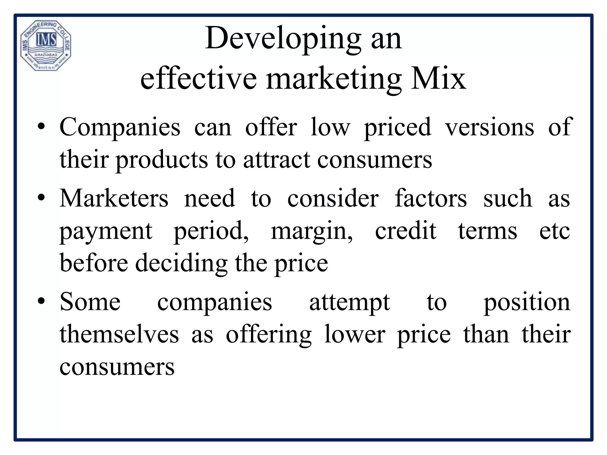 Introduction and Development of Marketing Mix | PPT