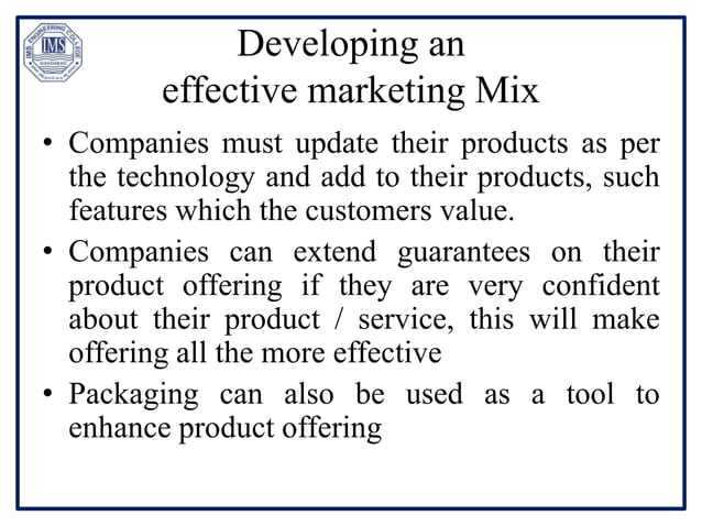 Introduction and Development of Marketing Mix | PPT
