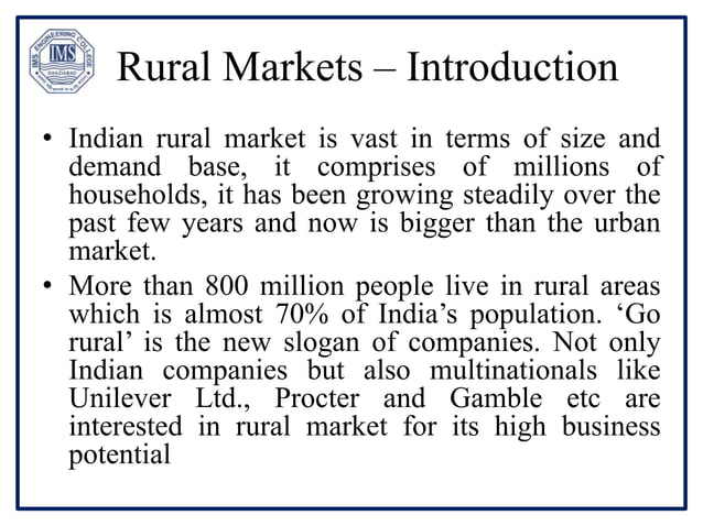 Rural Marketing in India | PPTX | Agriculture | Industries