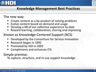 Knowledge Management Best Practices within Service Management | PPT ...