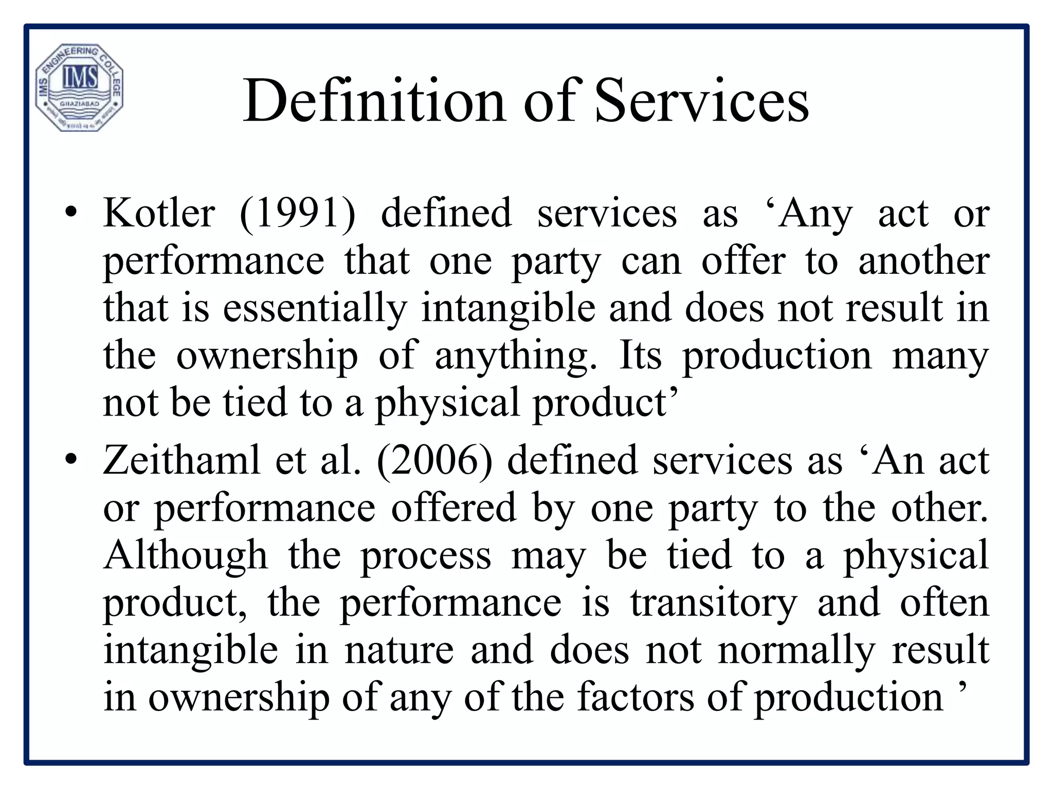 Introduction to Service Marketing | PPTX