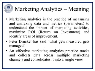 Introduction to Marketing Analytics | PPT | Free Download