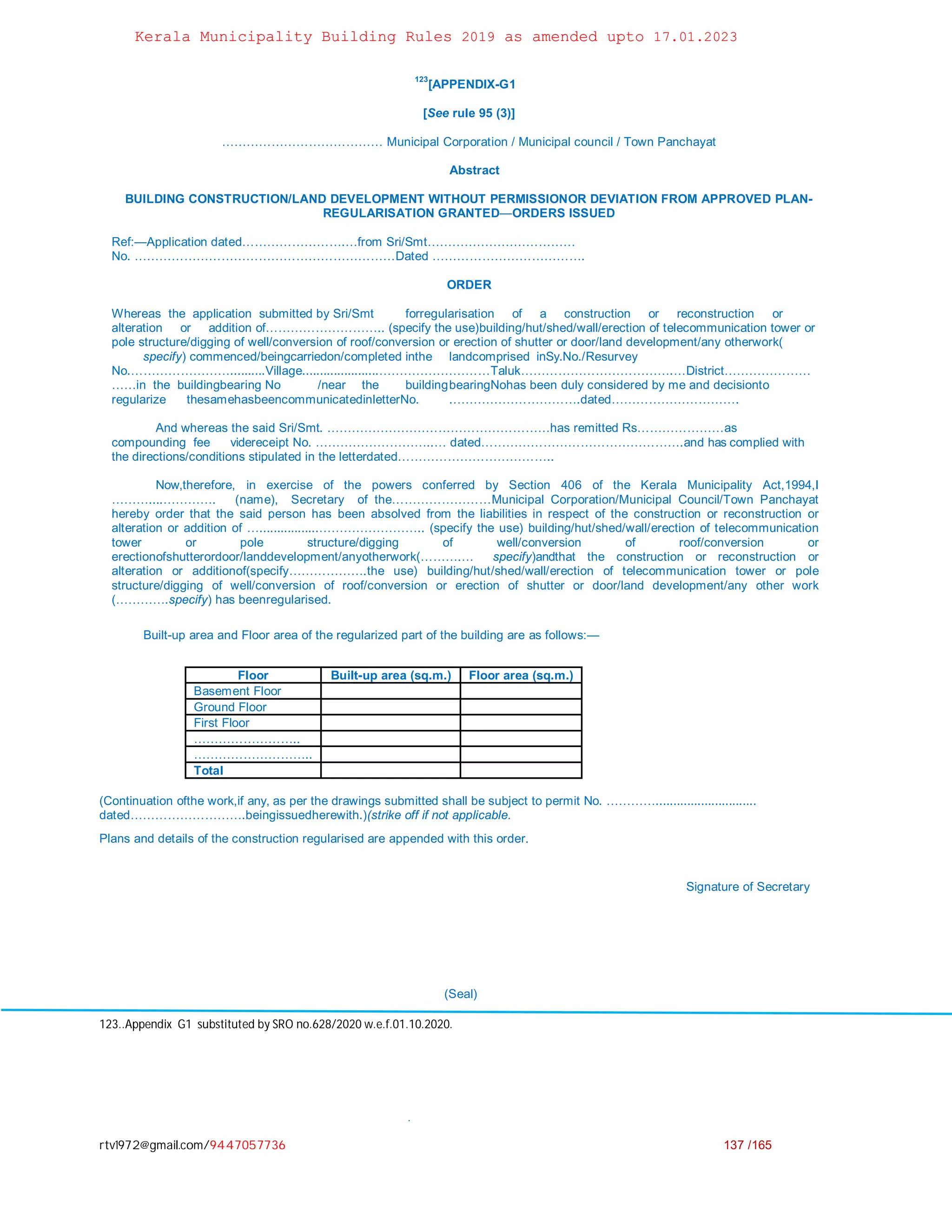 KMBR 2019 amended upto 17.01.23.pdf- Kerala municipal building rules ...
