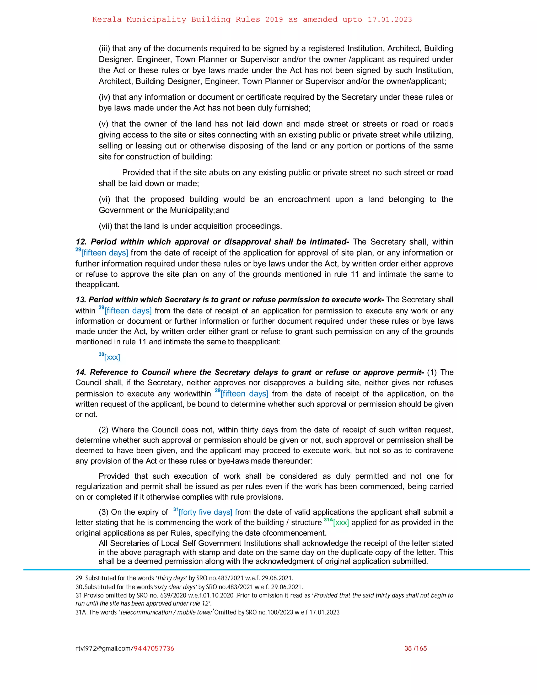 KMBR 2019 amended upto 17.01.23.pdf- Kerala municipal building rules ...