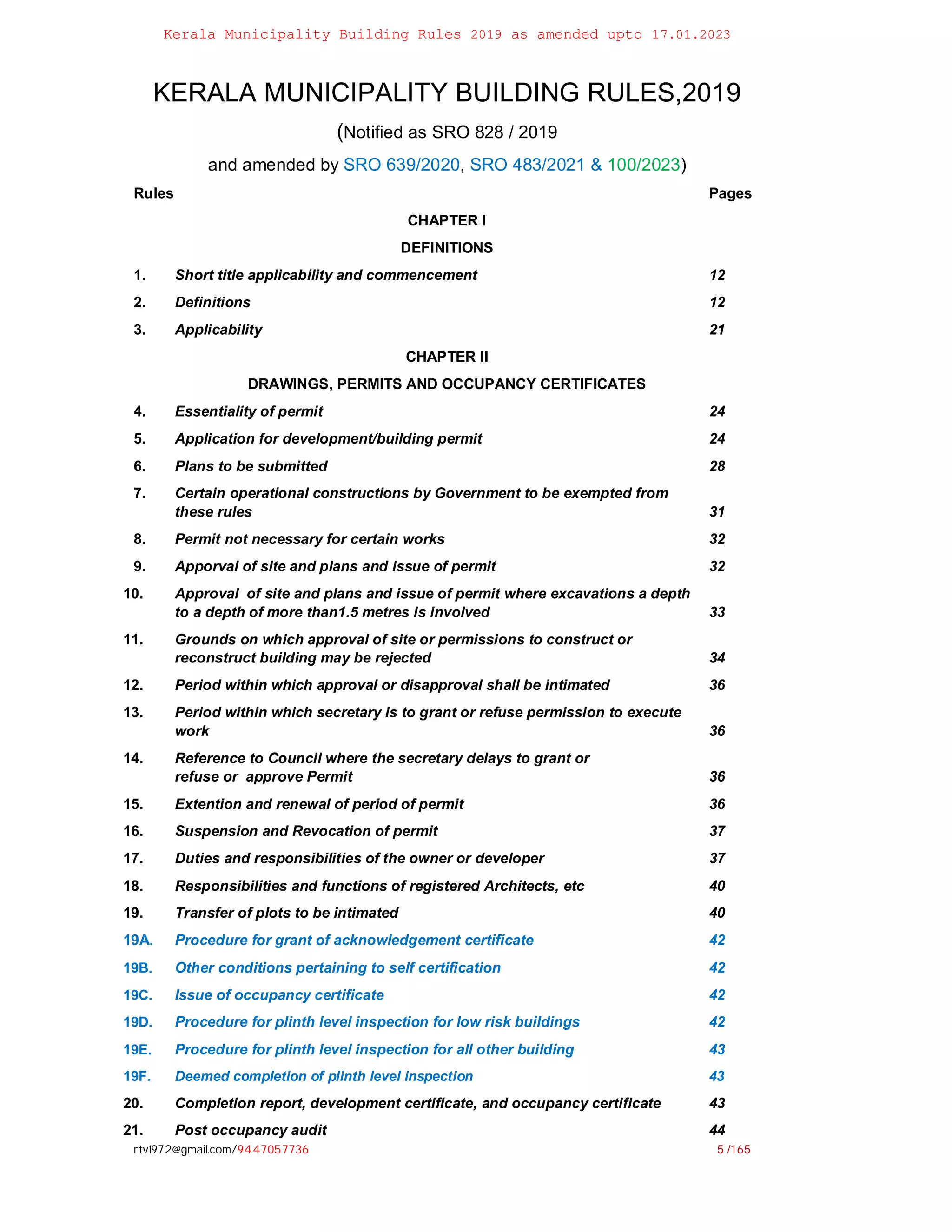 KMBR 2019 amended upto 17.01.23.pdf- Kerala municipal building rules ...