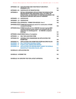 KMBR 2019 amended upto 17.01.23.pdf- Kerala municipal building rules James Joseph adhikarathil | PDF