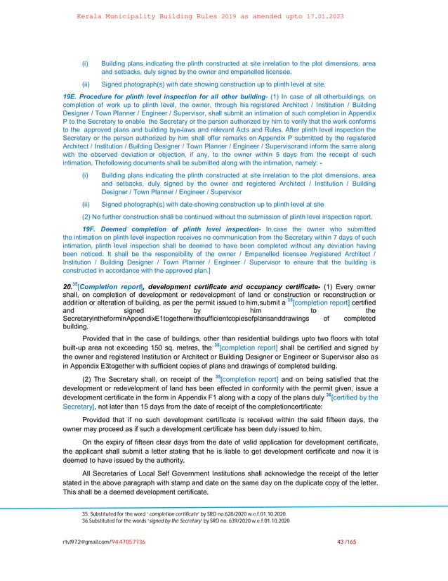 KMBR 2019 amended upto 17.01.23.pdf- Kerala municipal building rules ...