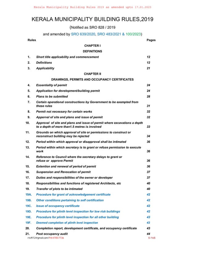 KMBR 2019 amended upto 17.01.23.pdf- Kerala municipal building rules ...