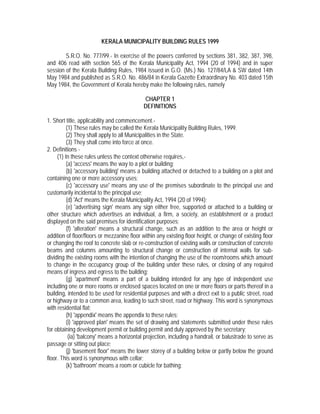 Kmbr rule Kerala Municipality Building Rules KMBR | PDF