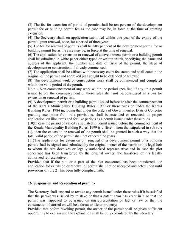 Kmbr rule Kerala Municipality Building Rules KMBR | PDF