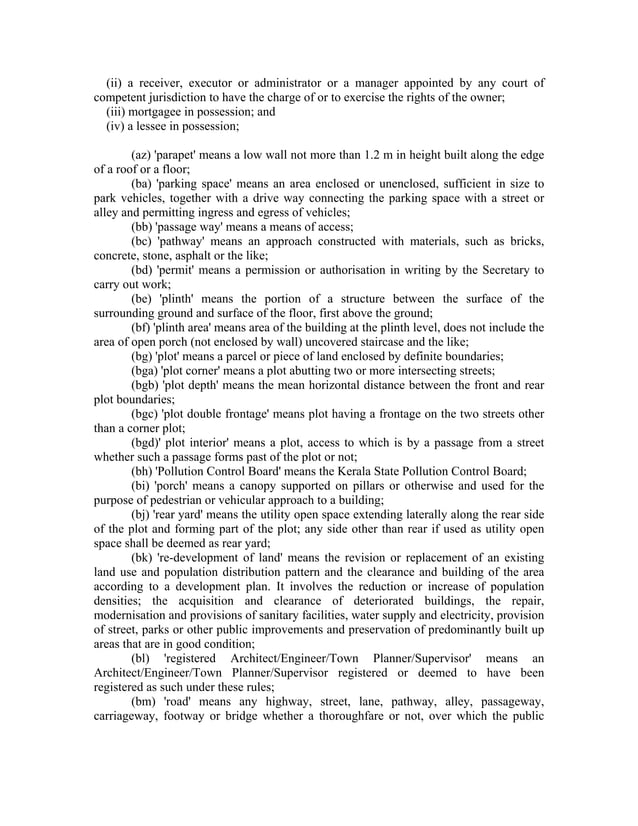 Kmbr rule Kerala Municipality Building Rules KMBR | PDF