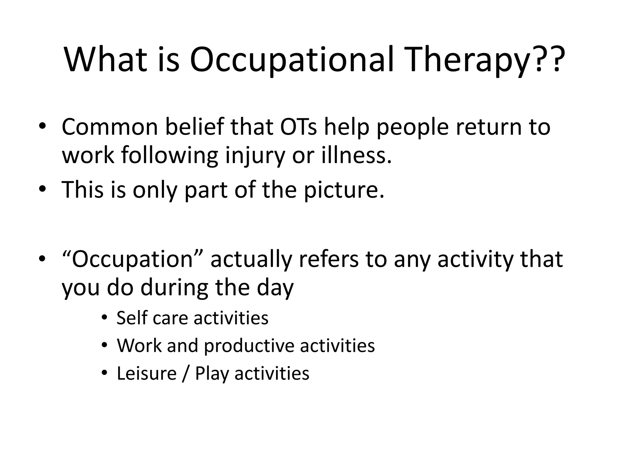Importance of Occupational Therapy in management of young infant | PPTX