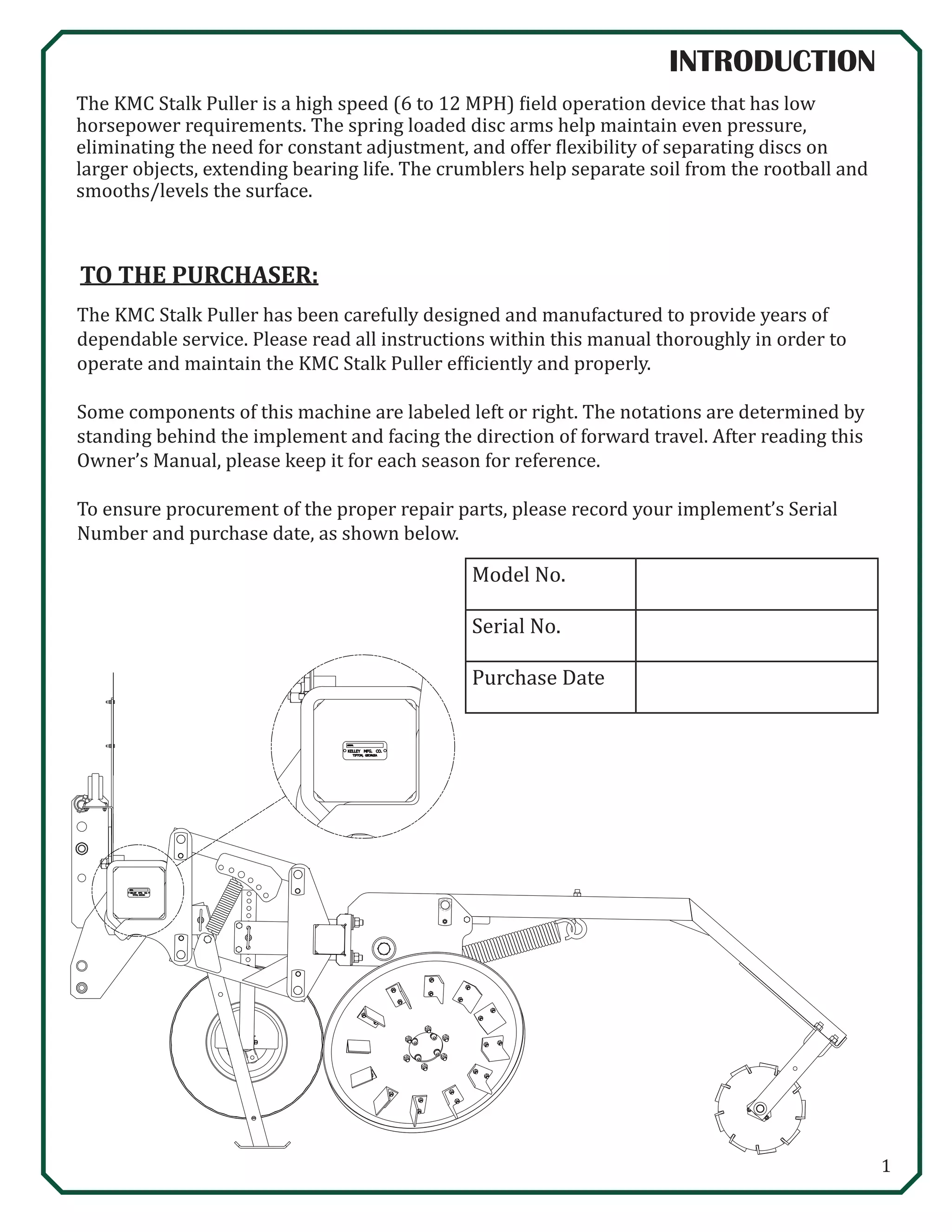 KMC Stalk Puller Manual | PDF