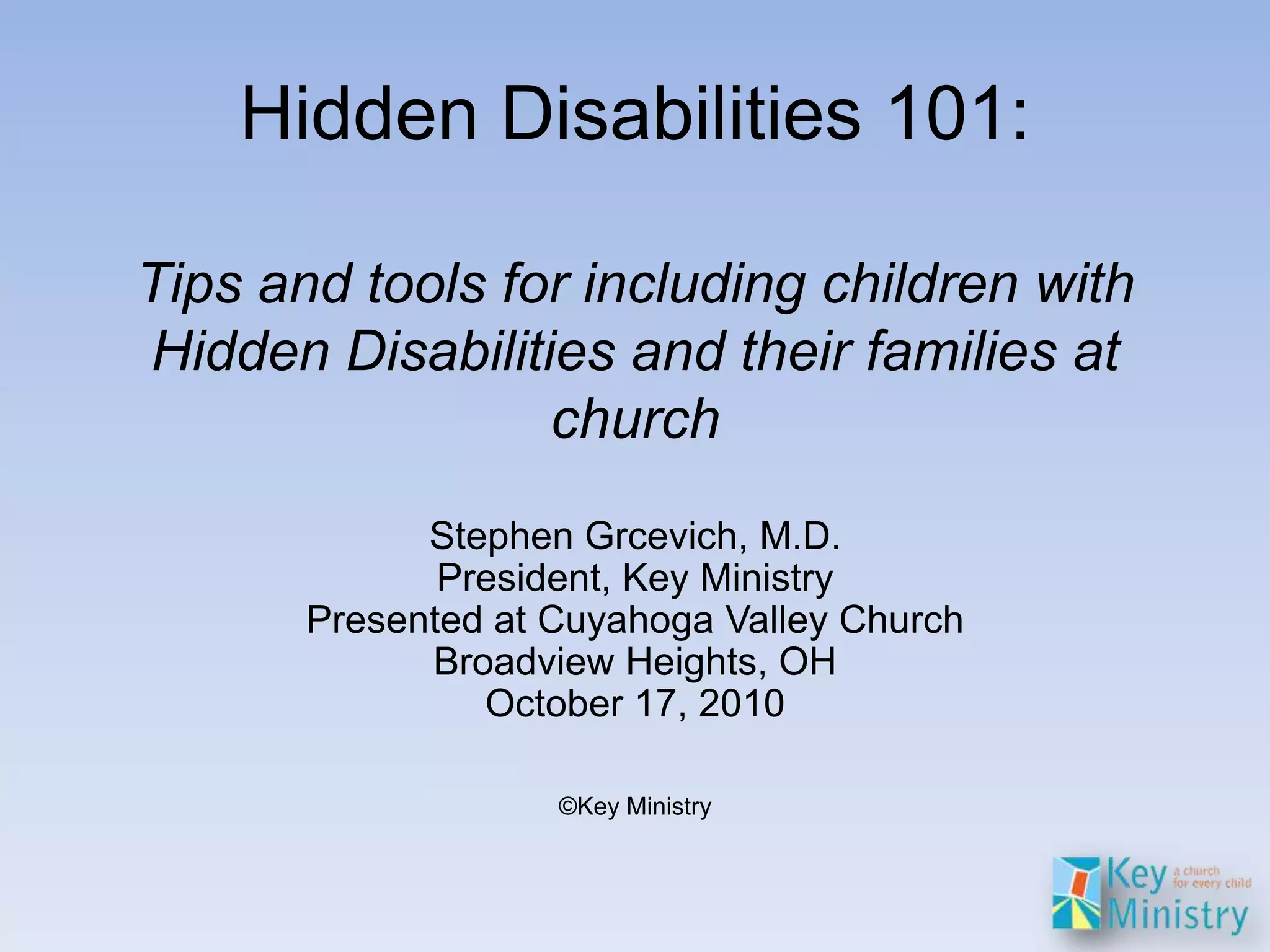 Hidden Disabilities 101 | PPTX