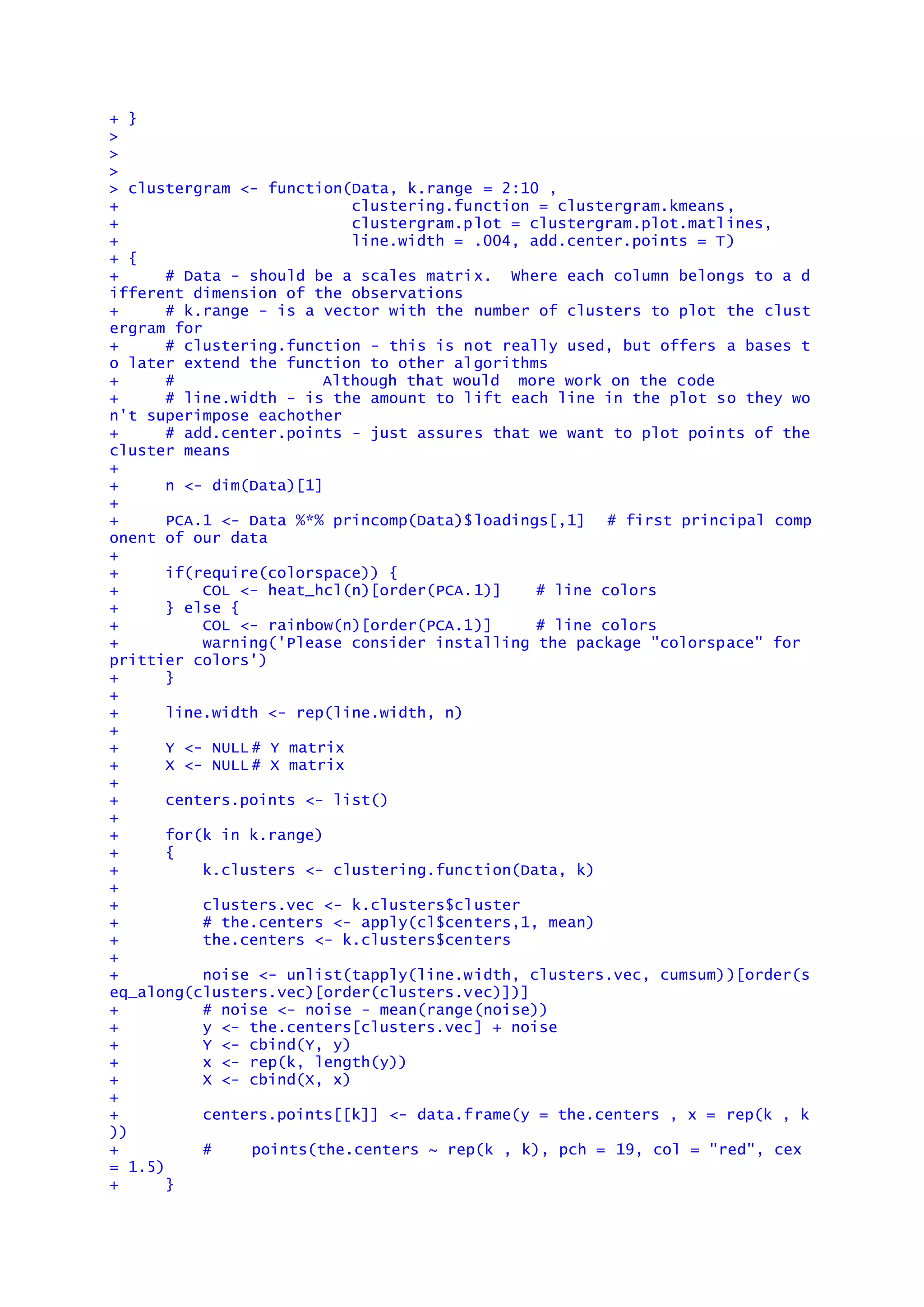 k-means Clustering and Custergram with R | DOCX
