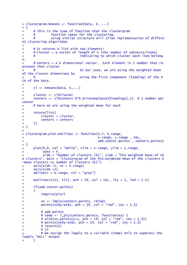 k-means Clustering and Custergram with R | DOCX