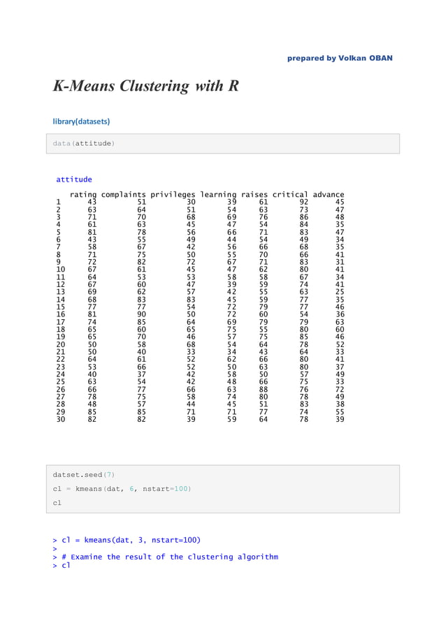 k-means Clustering and Custergram with R | PDF