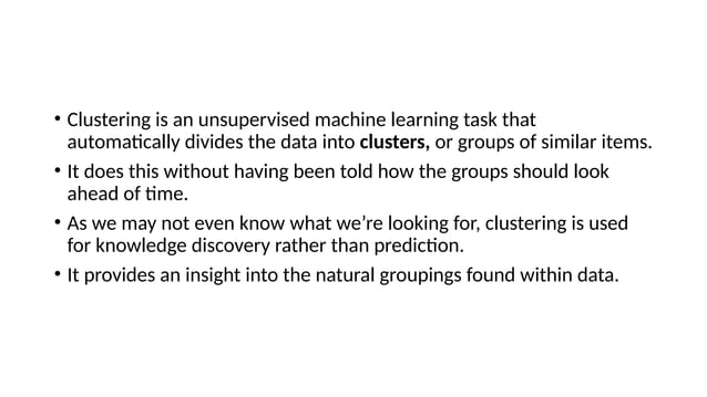 K MEANS CLUSTERING - UNSUPERVISED LEARNING | PPT