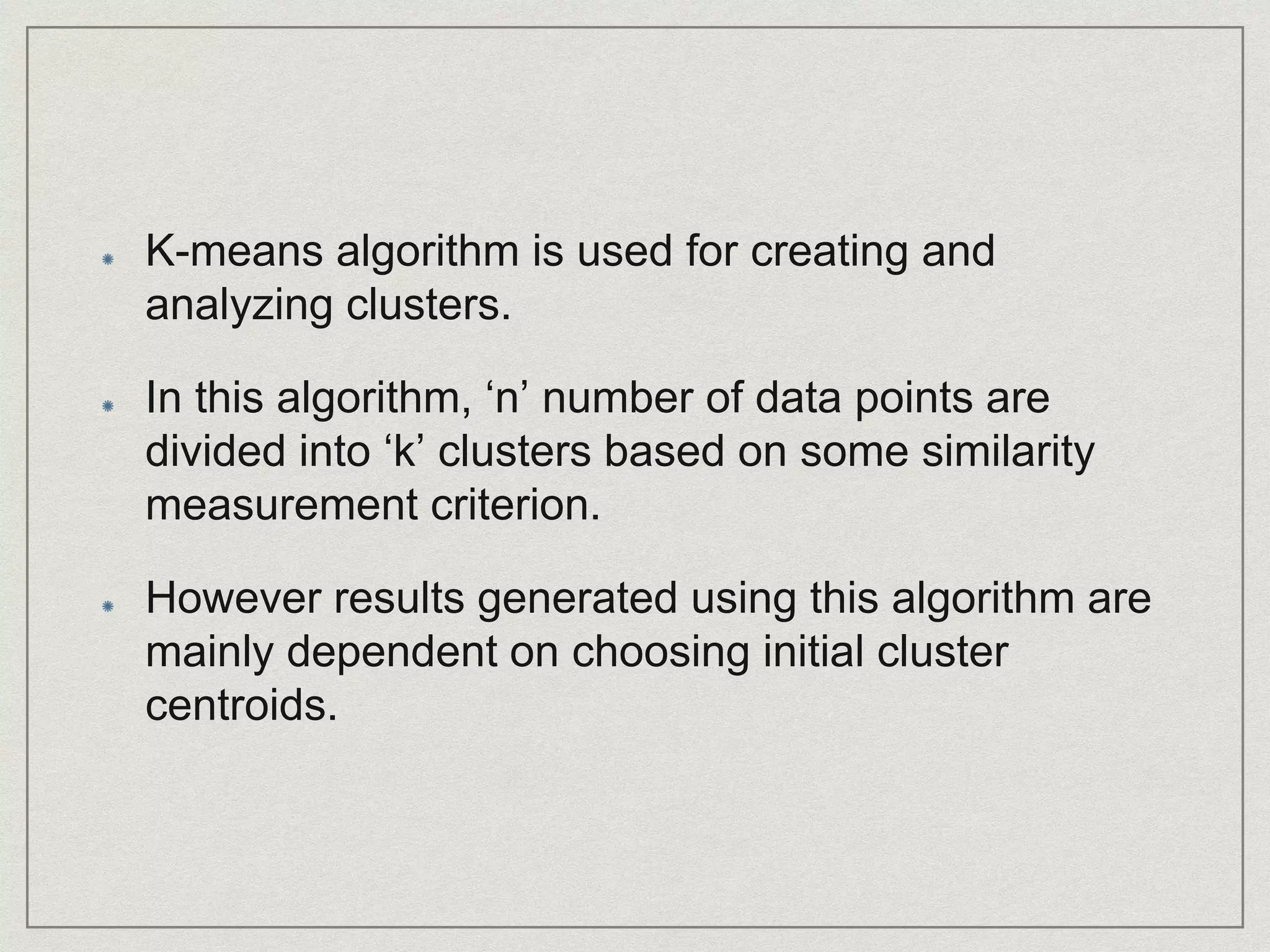 K means clustering algorithm | PPT