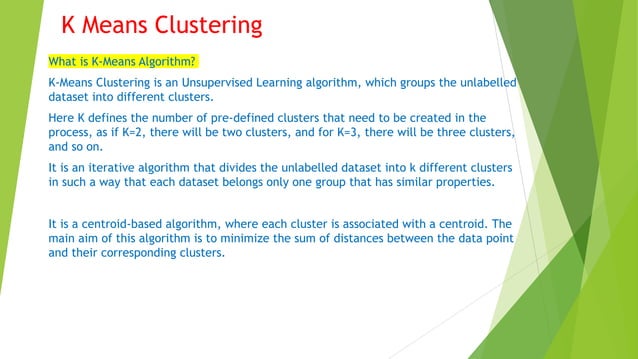 K Means Clustering in ML.pptx | Computing | Technology & Computing