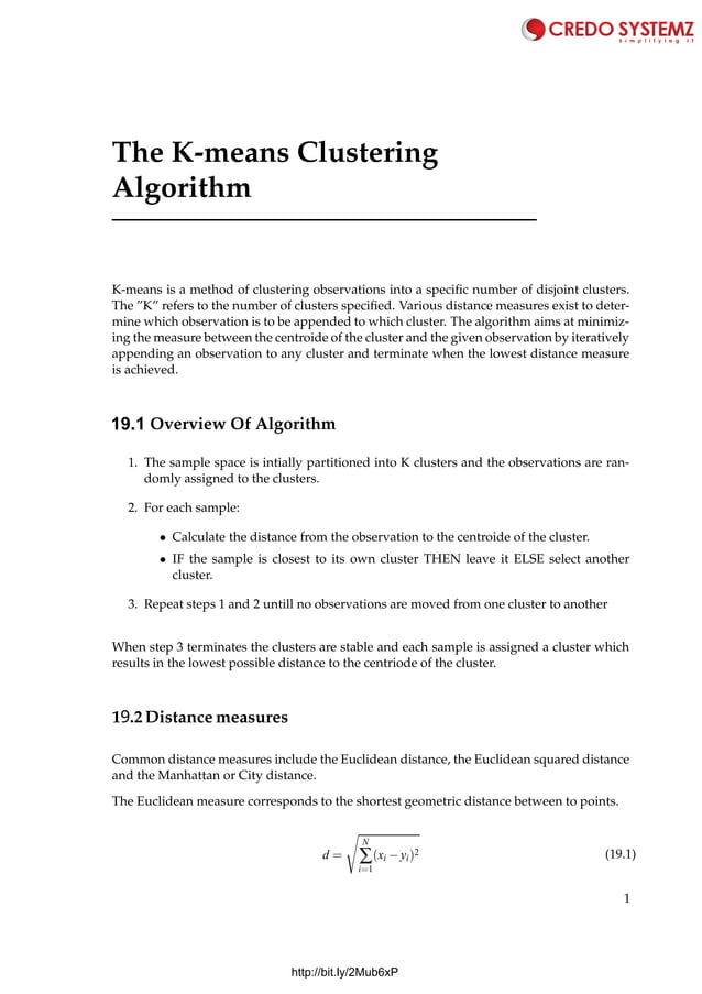 K Means Clustering Algorithm With Matlab Source Code Pdf Physics Science
