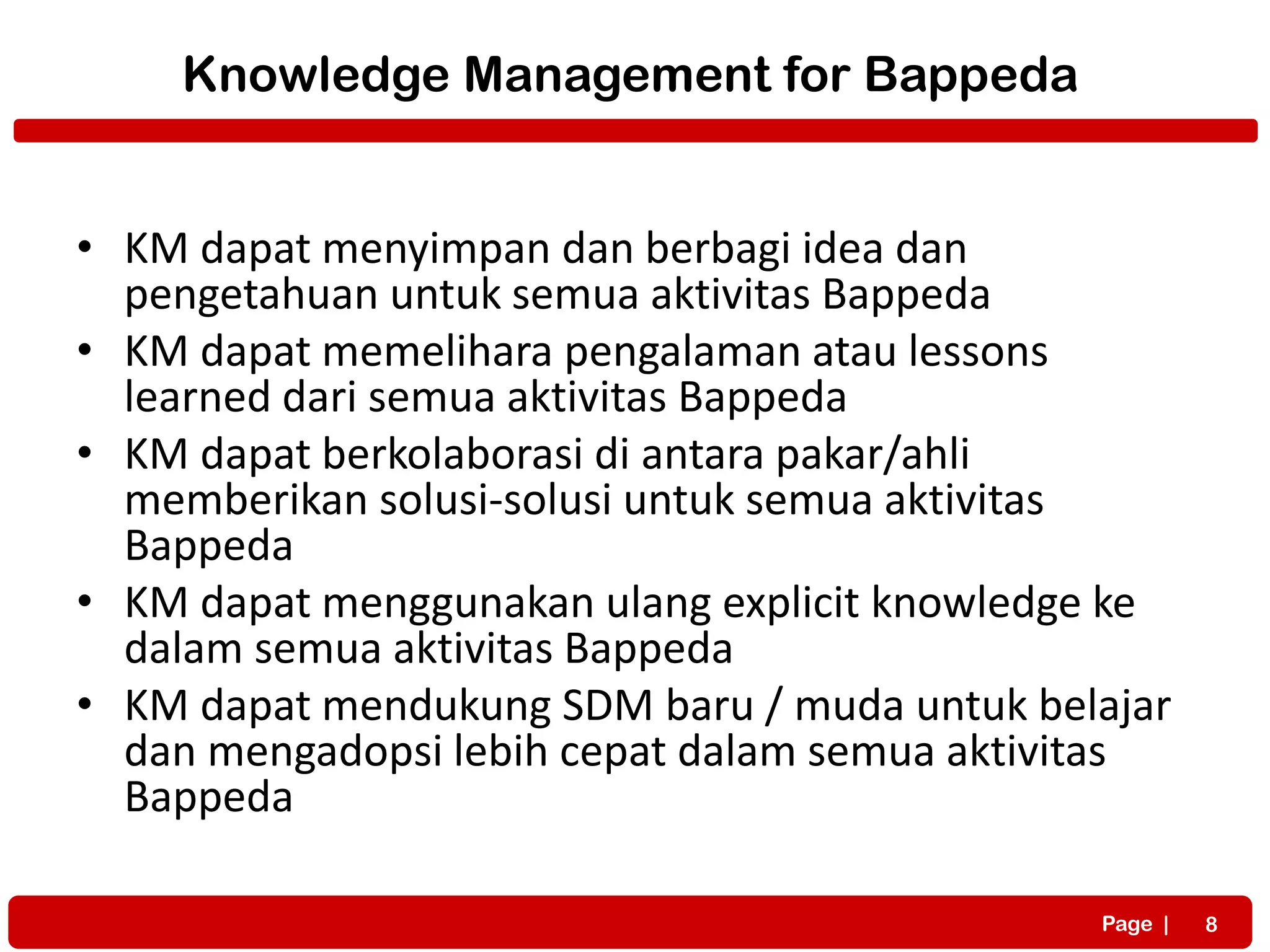 Knowledge Management (KM) Bappeda | PDF