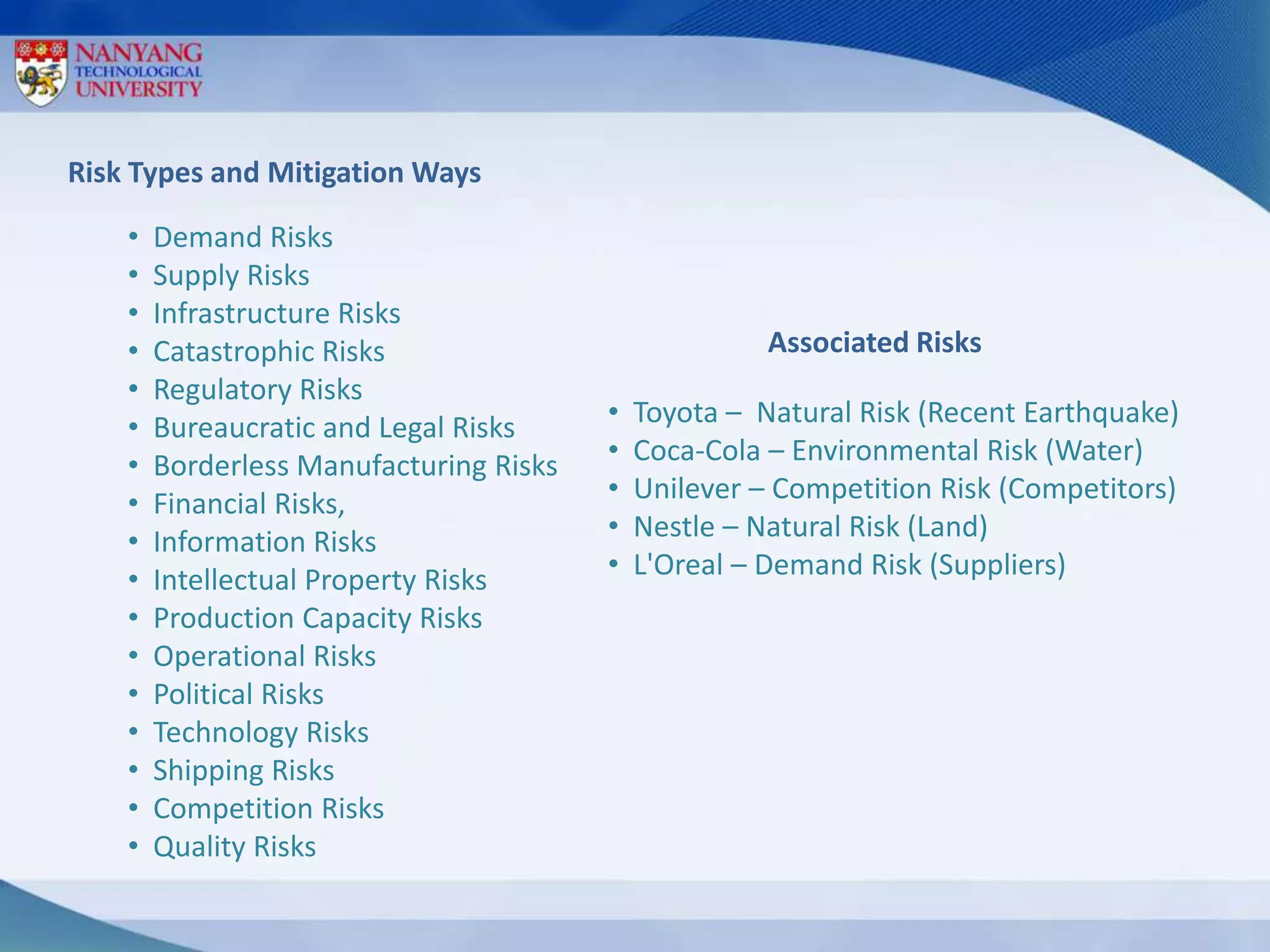 Knowledge Mangement framework in managing the risks in supply chain and ...