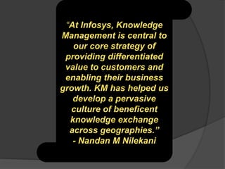 Knowledge management at infosys | PPTX
