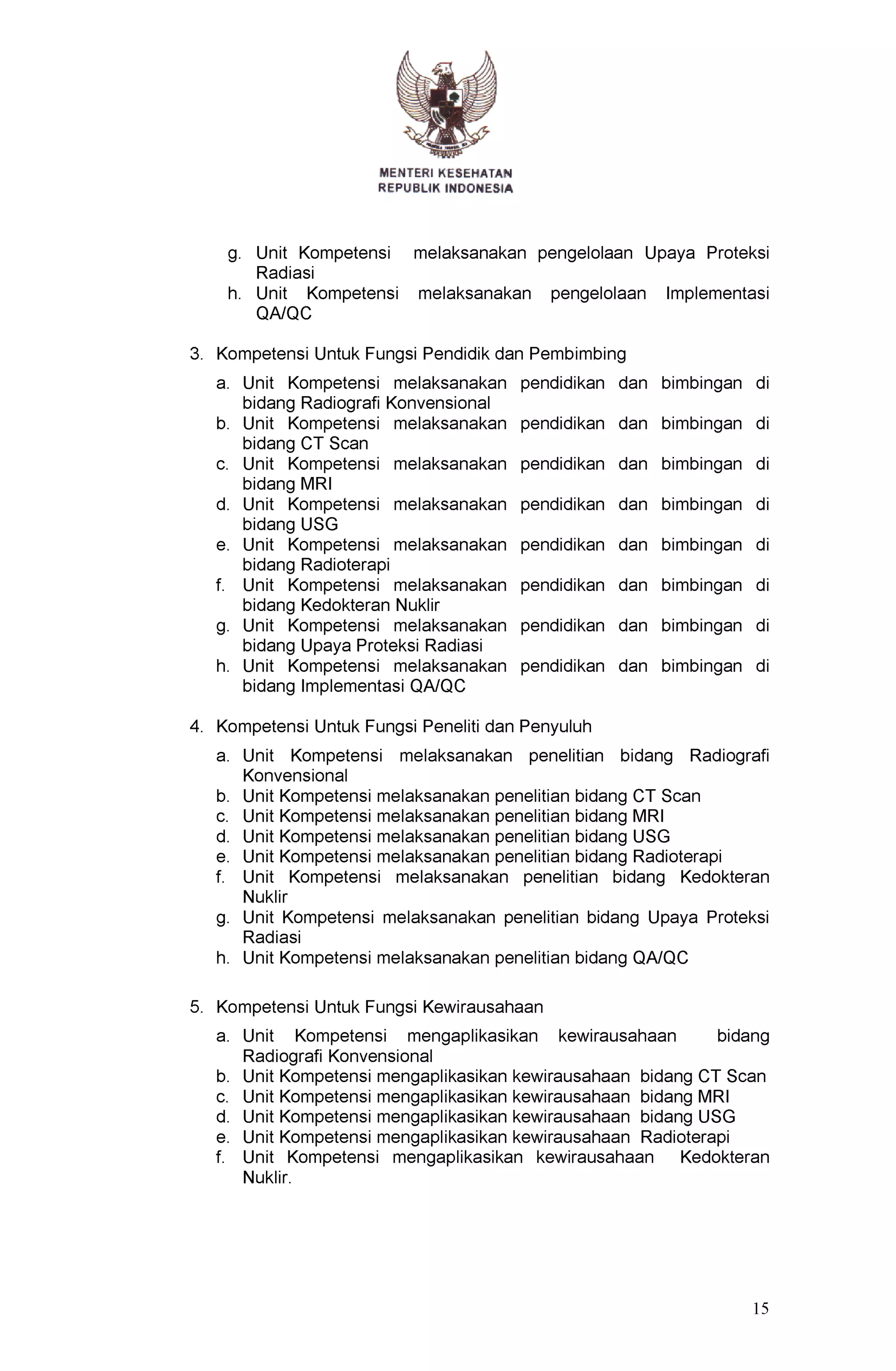KEMENKES no. 375 TENTANG STANDAR PROFESI RADIOGRAFER 2007 | PDF
