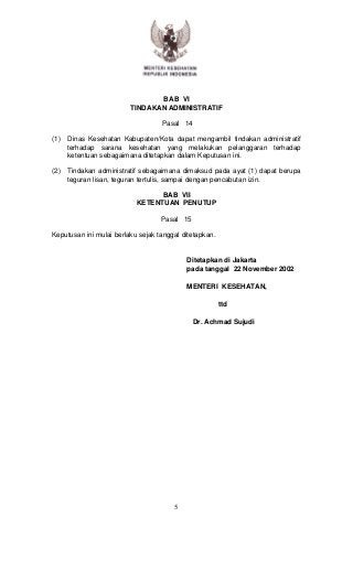 Kmk no. 1439 ttg penggunaan gas medis pada sarana pelayanan kesehatan | PDF