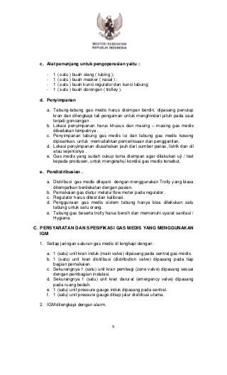 Kmk no. 1439 ttg penggunaan gas medis pada sarana pelayanan kesehatan | PDF