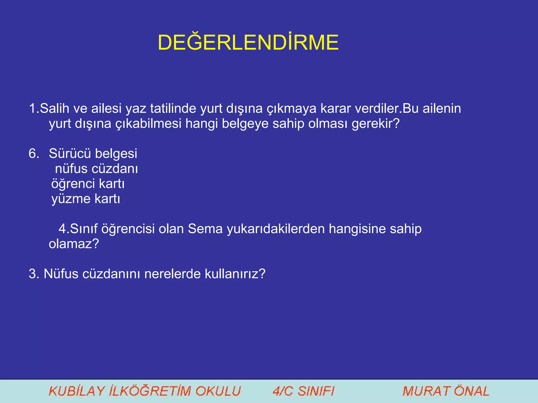 kimlik kimliklerimiz nufus cuzdani | PPT