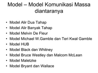 Model - Model Komunikasi Massa | PPT