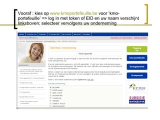 Kmo portefeuille aanvragen | PPT | Business | Business and Finance
