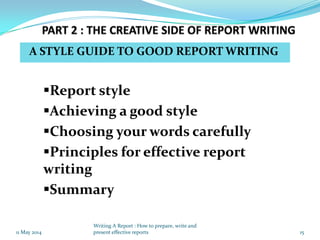 Writing a report a guideline | PPTX