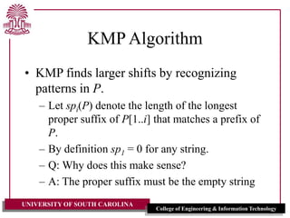 Knutt Morris Pratt Algorithm by Dr. Rose.ppt | Physics | Science