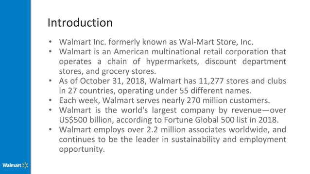 Walmart background and introduction | PPTX