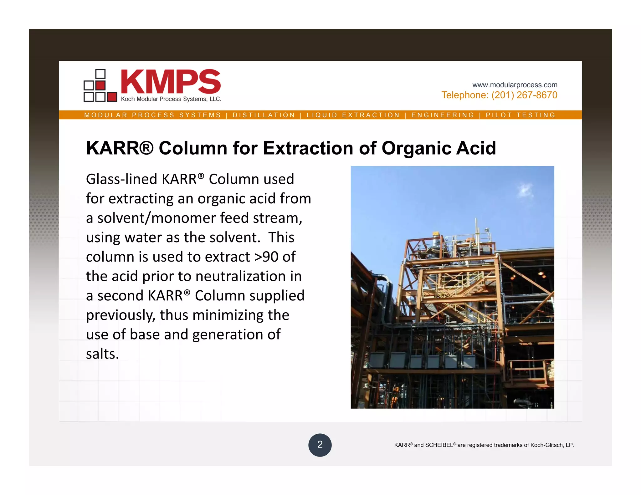 KMPS Extraction Column Installation | PDF