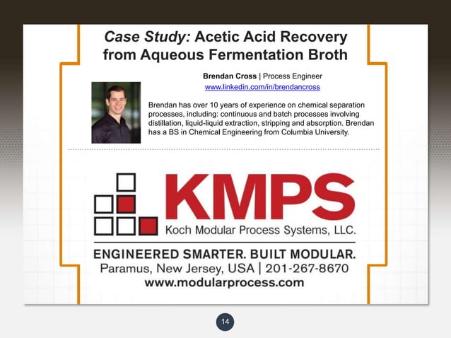 Case Study: Acetic Acid Recovery from Aqueous Fermentation Broth | PPTX ...
