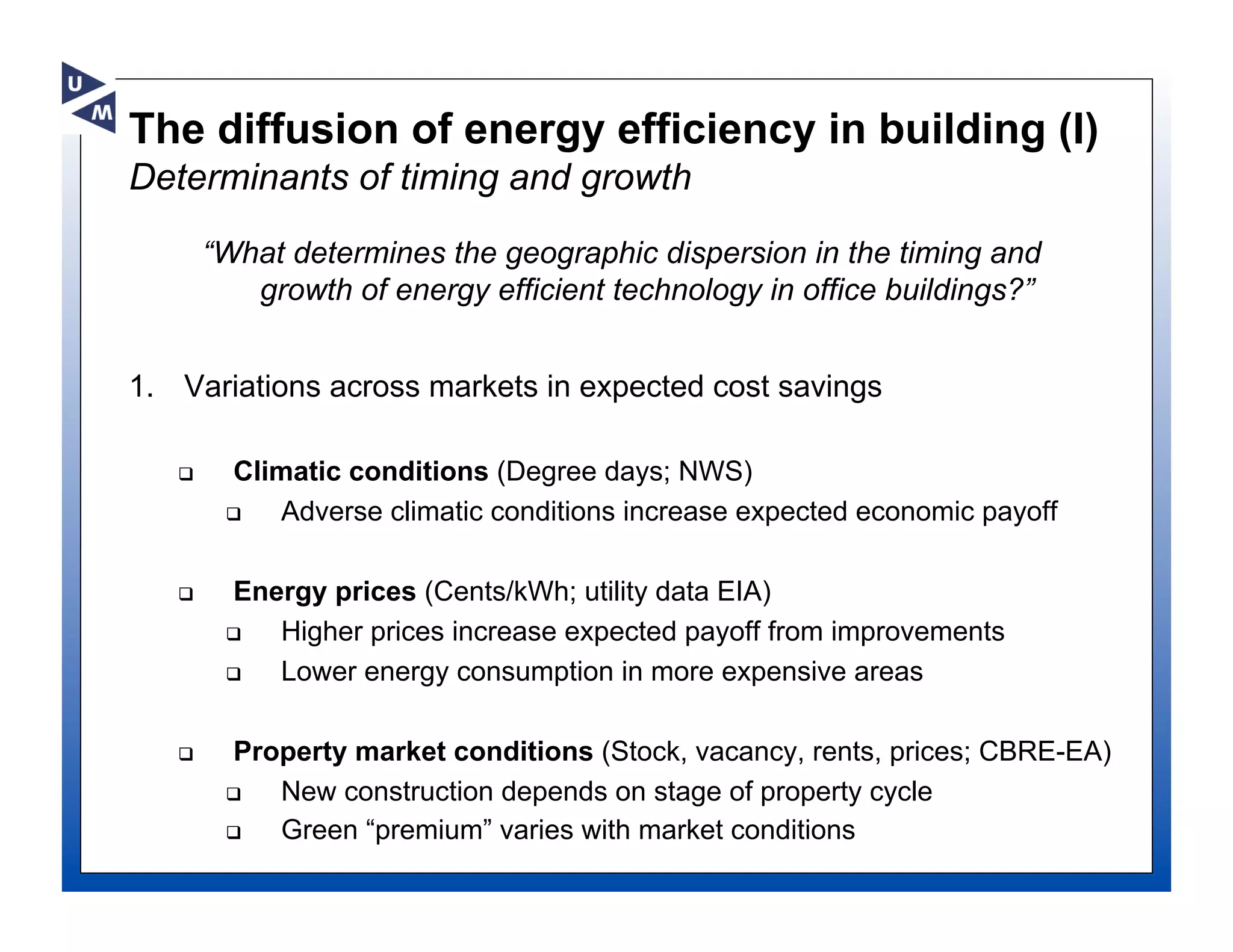 The Diffusion of Energy Efficiency in Building | PPT