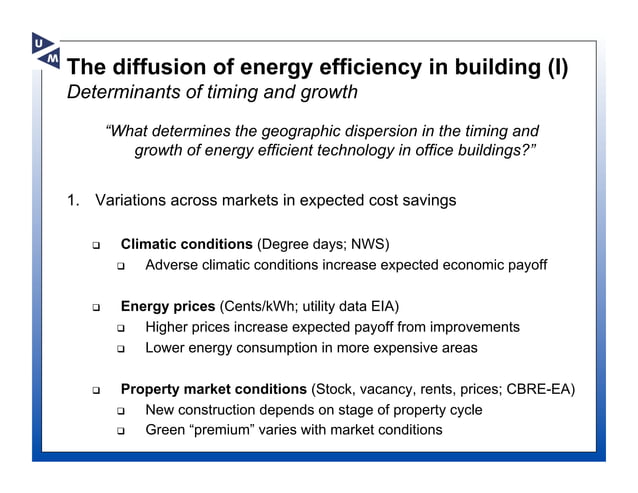 The Diffusion of Energy Efficiency in Building | PPT