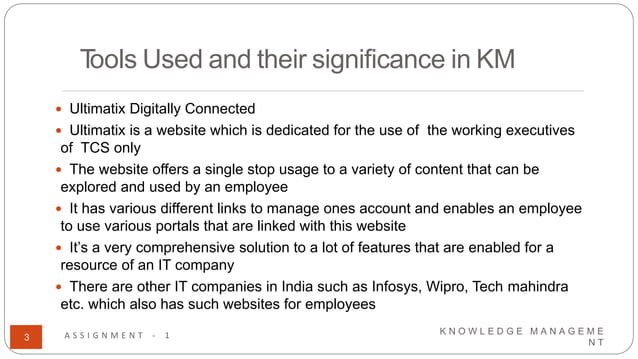 Knowledge Management Process in TCS | PPTX