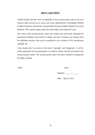 KMU-IPMS Guidelines for Research Project Report Writing | DOCX