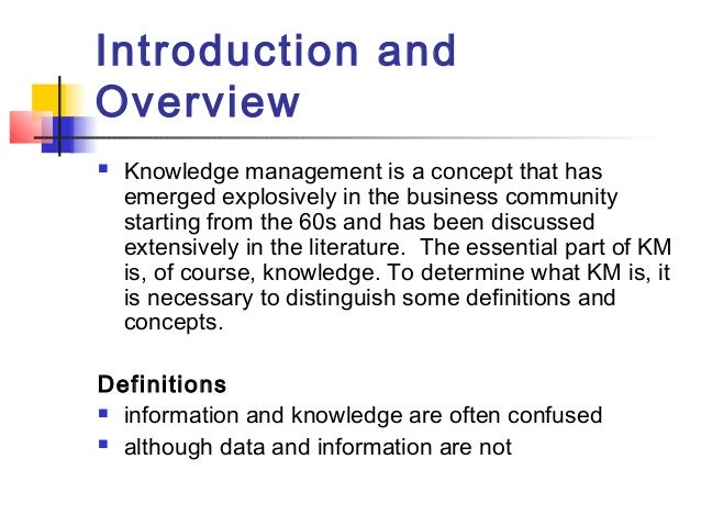 Knowledge Management in Libraries: an introduction