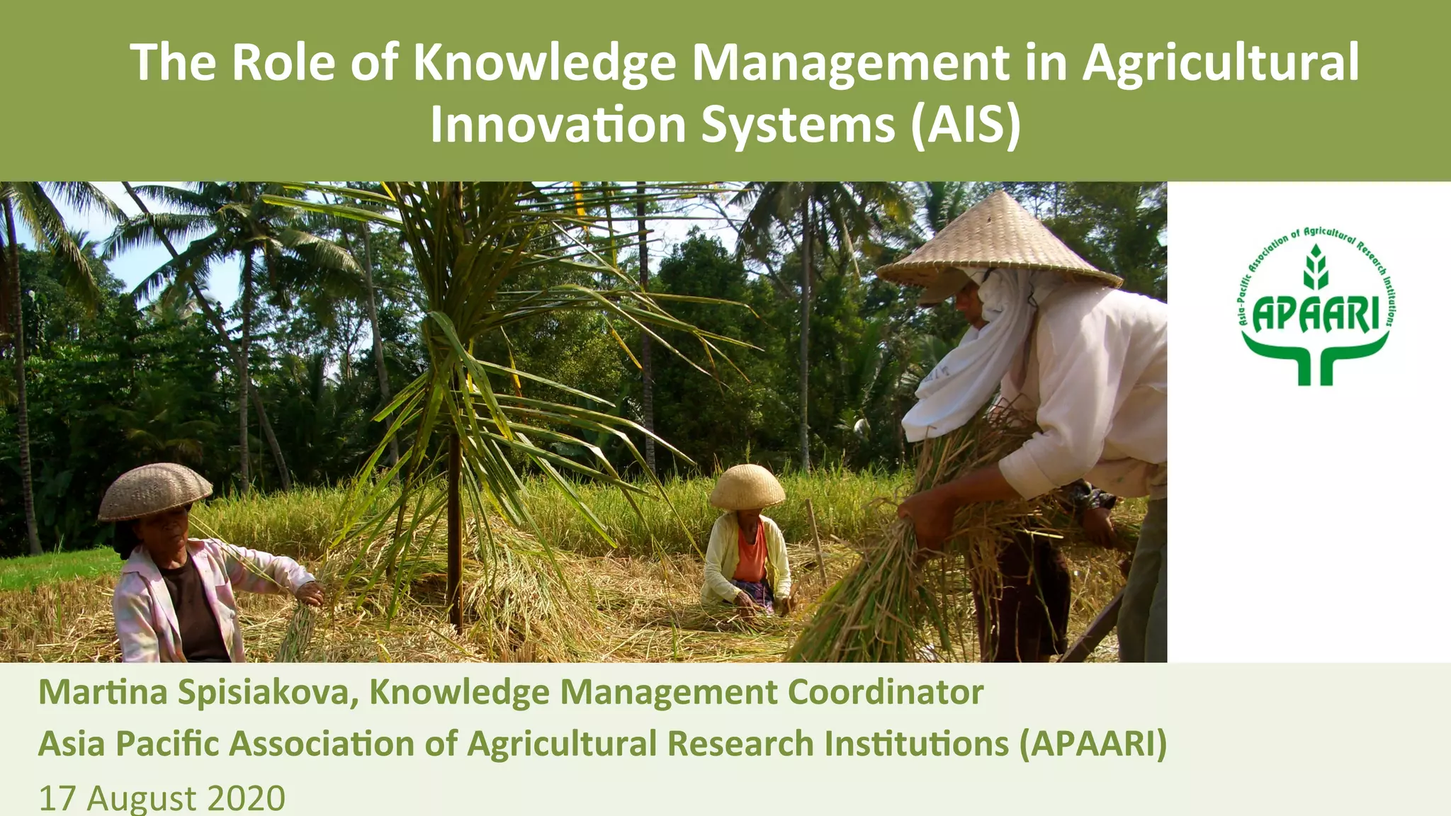 The Role of Knowledge Management in Agricultural Innovation Systems ...